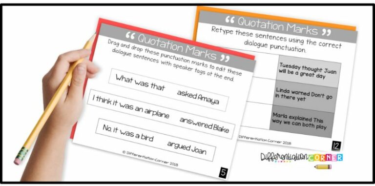 How To Teach Dialogue Punctuation In Writing | Differentiation Corner