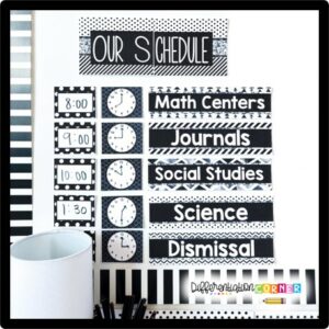 Black And White Classroom Decor | Differentiation Corner