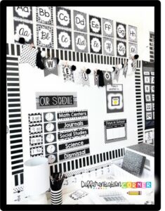 Black And White Classroom Decor | Differentiation Corner